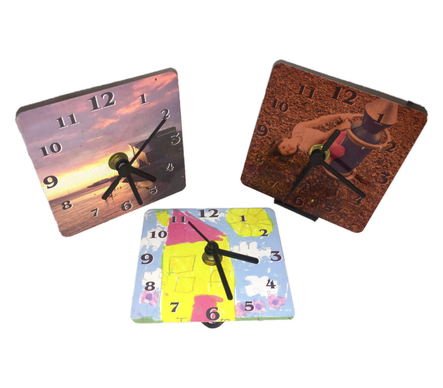 Small wall or desk clock - Budget square or Deco 100mm , Round or Fancy ...