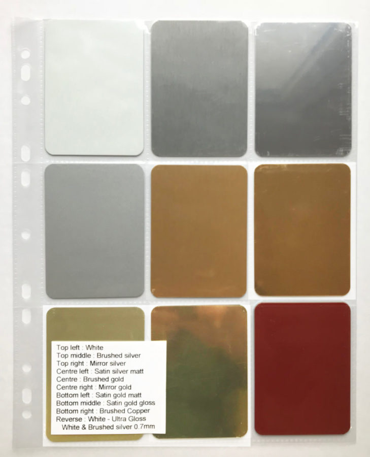 FREE SAMPLE SWATCH CARD - Subli Metals Ltd