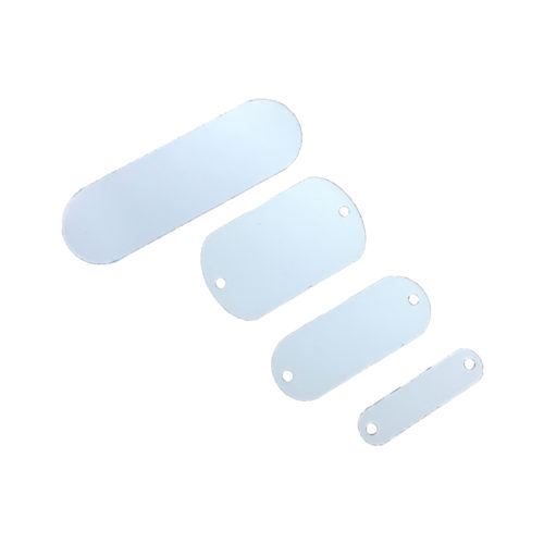 Custom cut Rounded End Tag with Hole Options - 1 mm - Subli Metals Ltd