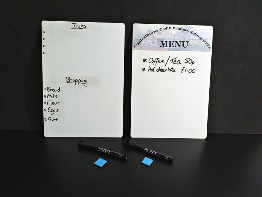 A4 Ricoh Dry Wipe Sign - Gloss White - Subli Metals Ltd