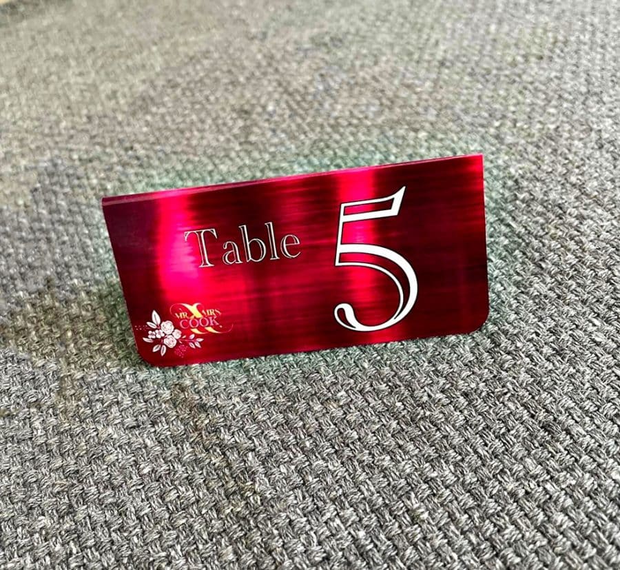 Name Place Card - freestanding (scored) - Subli Metals Ltd