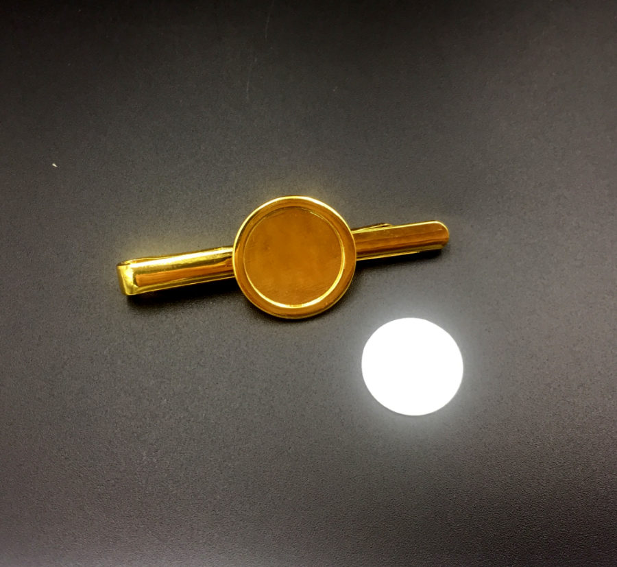 Luxury 24ct Gold Plated Tie Slide with 16mm Square or Round Insert ...