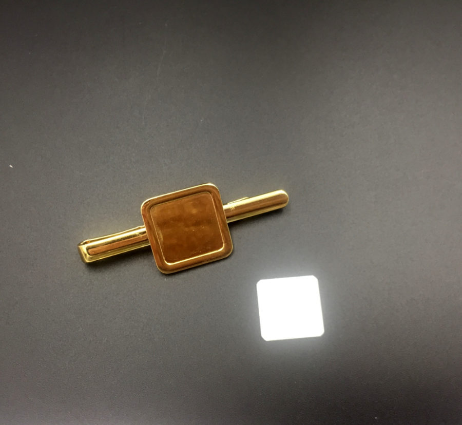 Luxury 24ct Gold Plated Tie Slide with 16mm Square or Round Insert ...