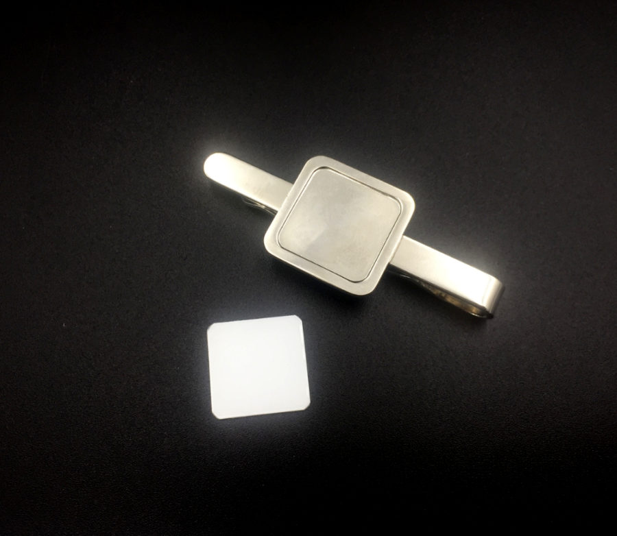Silver Tie Slide with 16mm Square or Round Insert - Subli Metals Ltd
