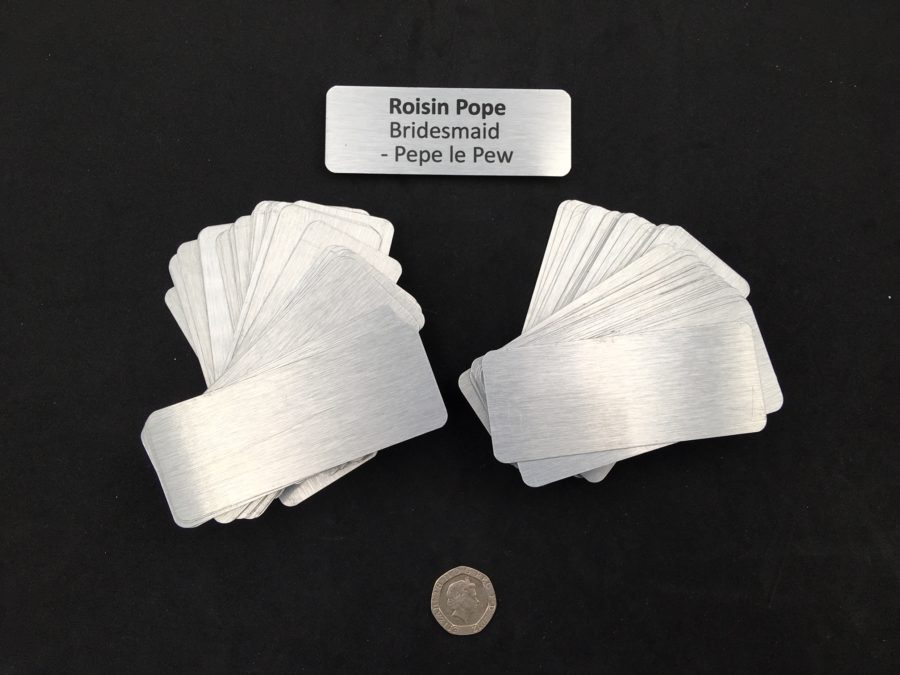 Updated! Custom cut small Name Badge - variable size MAX 76mm x 40mm ...