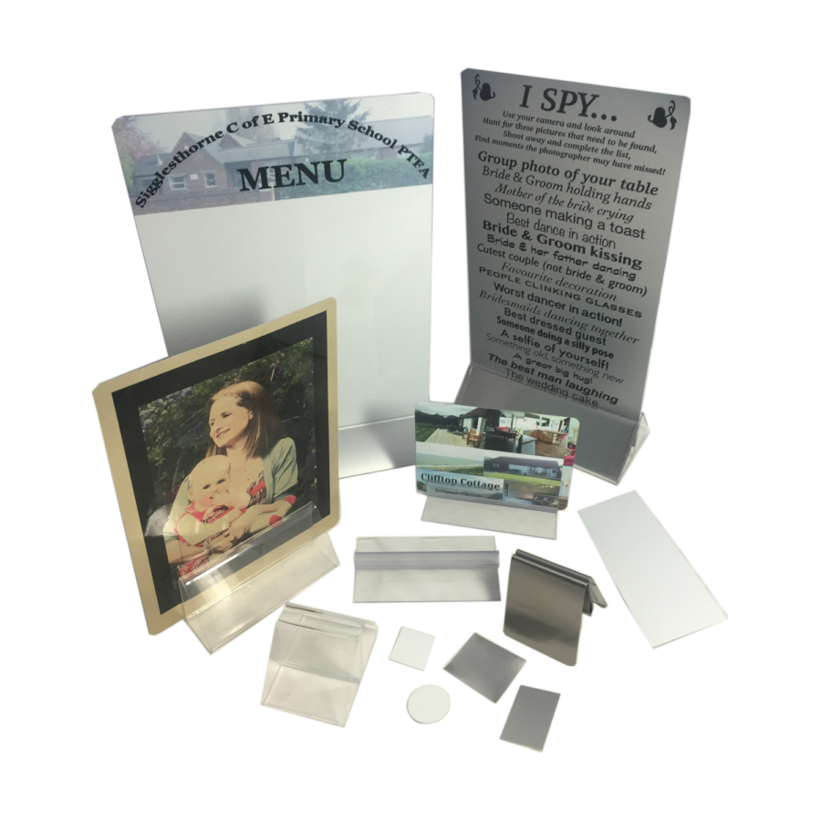 Display stands (menu style) - acrylic, stainless steel - Subli Metals Ltd