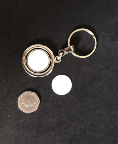 Luxury Metal Spinner Style Keyring - 20 mm Circular Recesses, Double ...