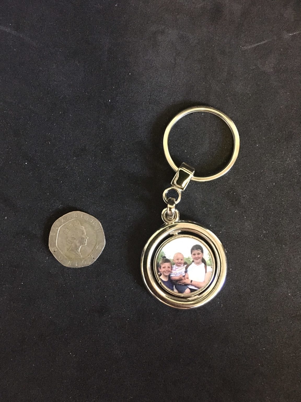 Luxury Metal Spinner Style Keyring - 20 mm Circular Recesses, Double ...