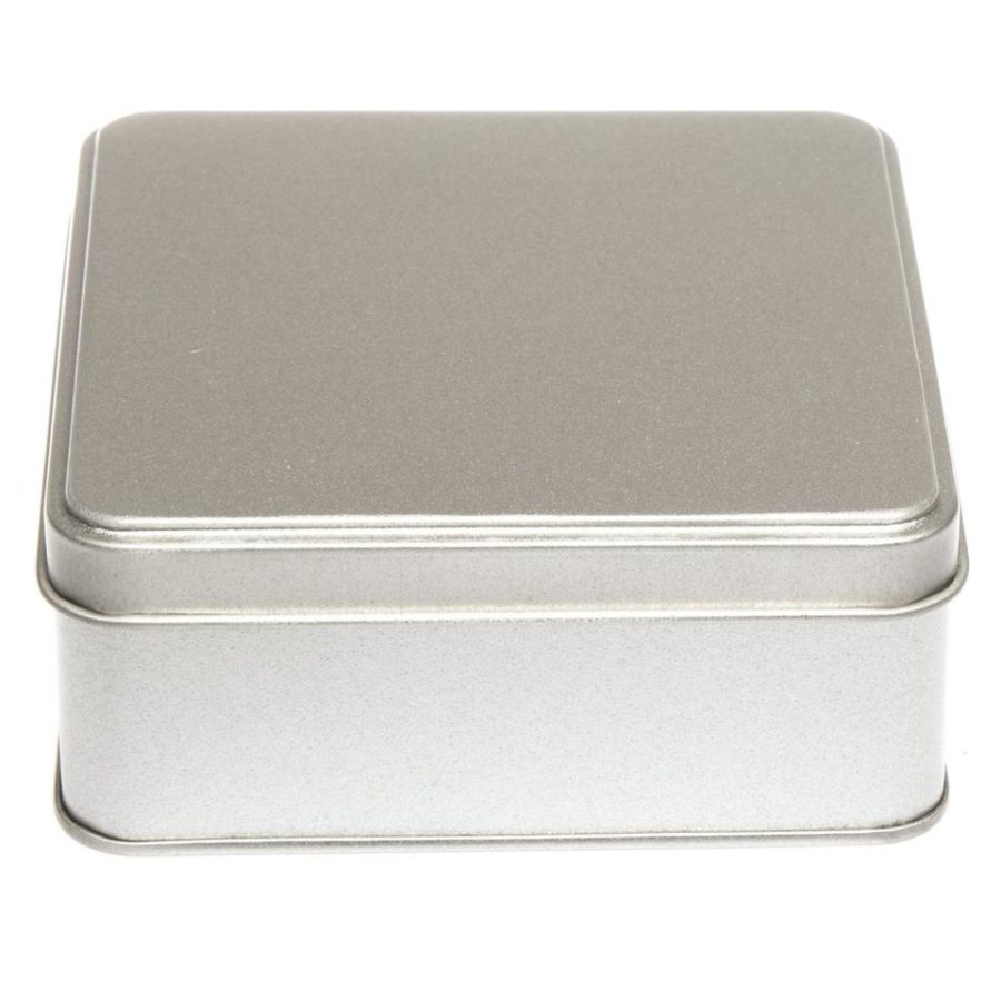 Square shape tins (silver) with printable metal topper (pack of 2 ...