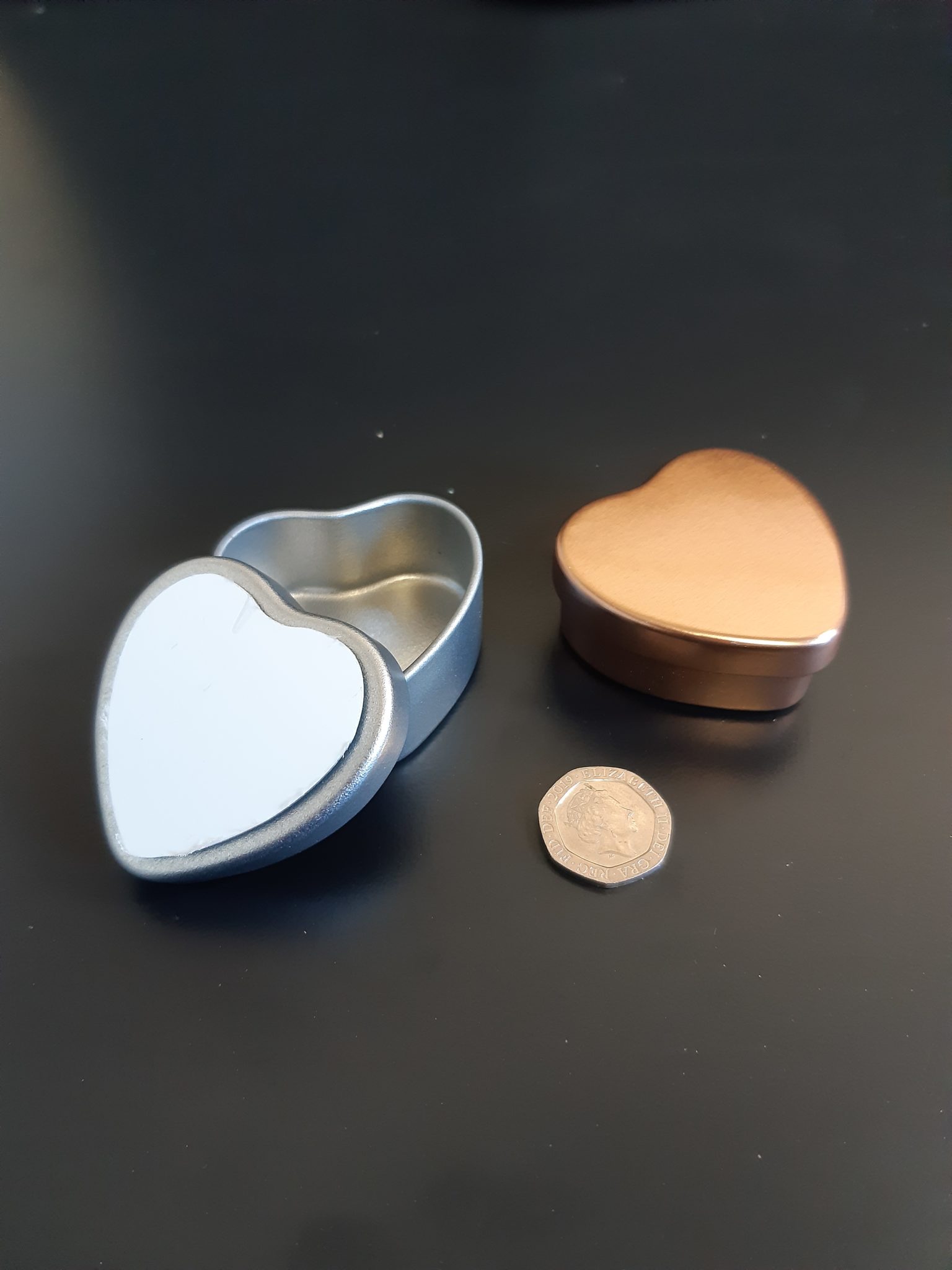 UPDATED! Heart Shaped Tins with printable metal topper (pack of 2 ...