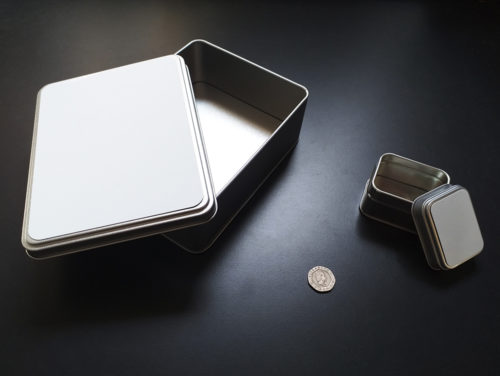 UPDATED! Deep Rectangular Shaped Tins (Silver) with printable metal ...