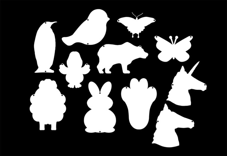 Animal Shapes - Dry Wipe Sign / Notice Board - Subli Metals Ltd