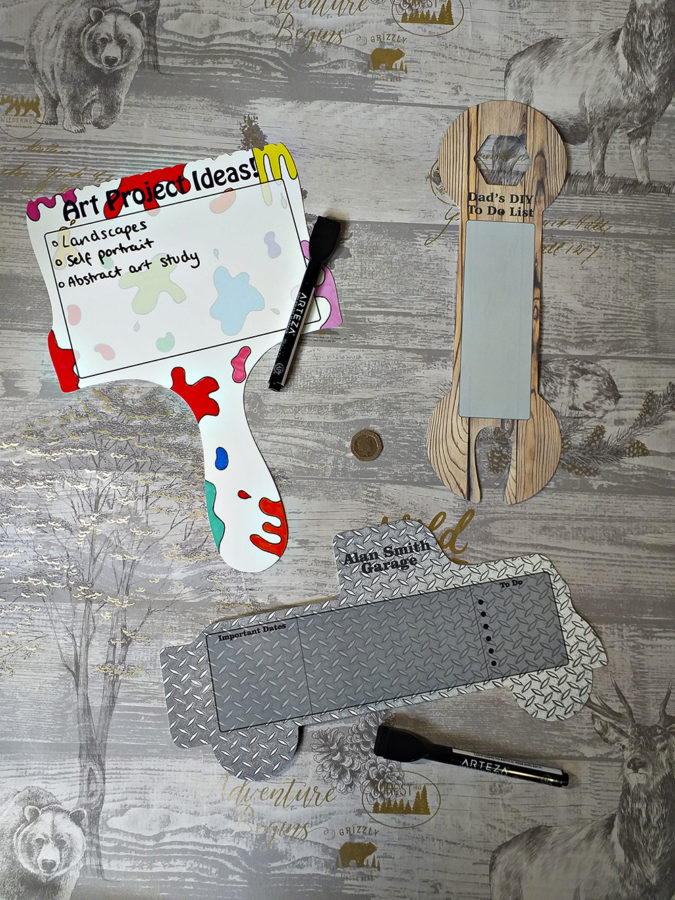 Tool and Transport Shapes - Dry Wipe Sign / Notice Board - Subli Metals Ltd