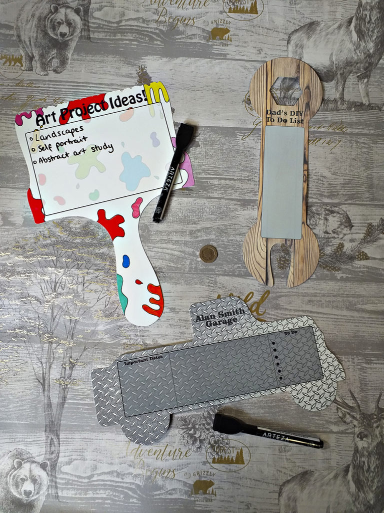 Tool and Transport Shapes - Dry Wipe Sign / Notice Board - Subli Metals Ltd