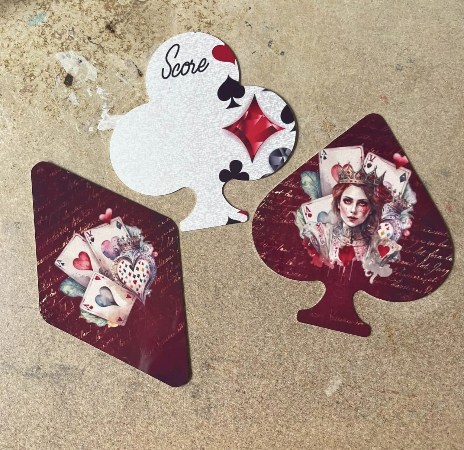 Playing Card Suits - Club, Diamond, and Spade Shapes (Custom Cut ...