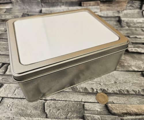 UPDATED! Deep Rectangular Shaped Tins (Silver) with printable metal ...